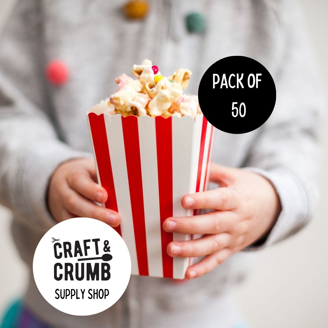 Mini Red & White Stripe Popcorn Box | Craft & Crumb – Craft & Crumb