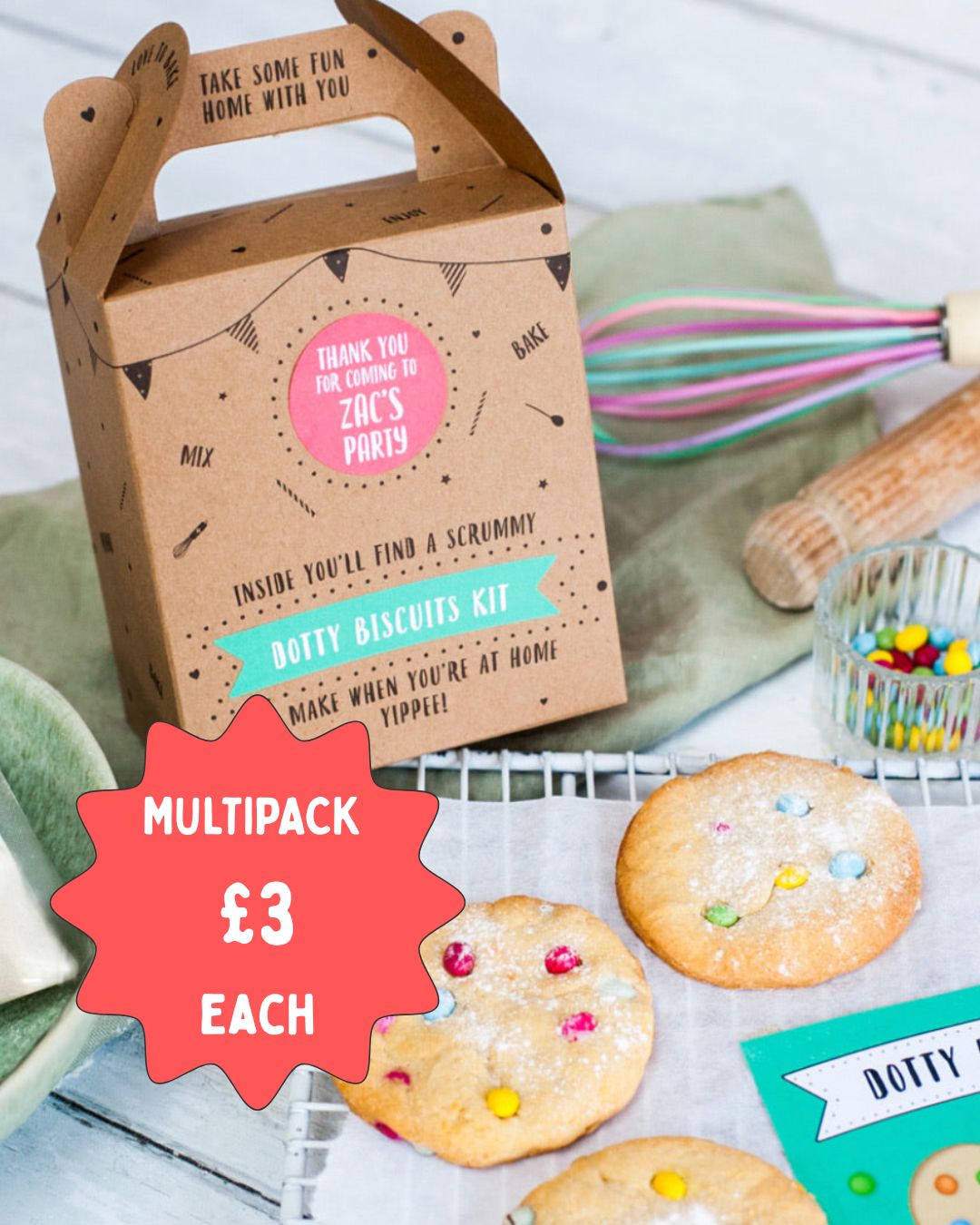 Dotty Biscuit Kit Party Bag (Pack of 10) | Craft & Crumb – Craft & Crumb