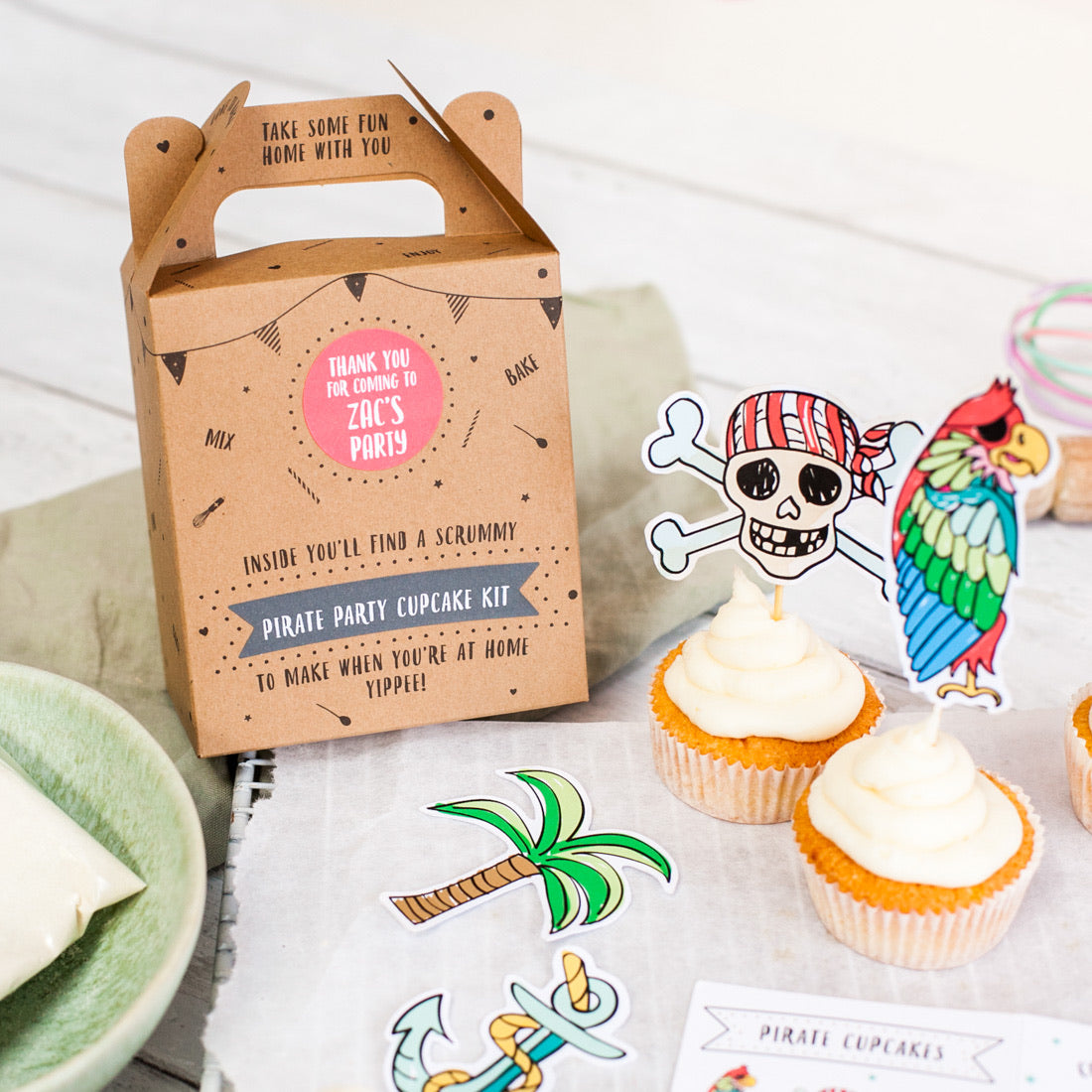 Pirate Cupcake Kit Party Bag Pack of 30 | Craft & Crumb – Craft & Crumb